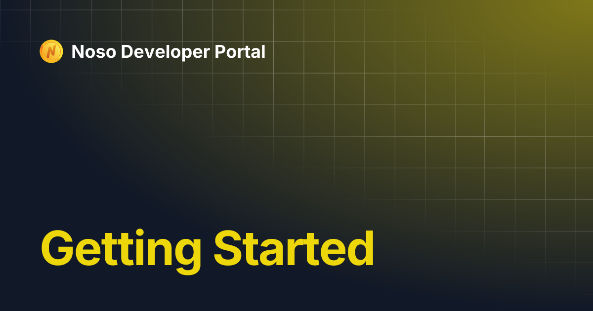 Getting Started | Noso Developer Portal